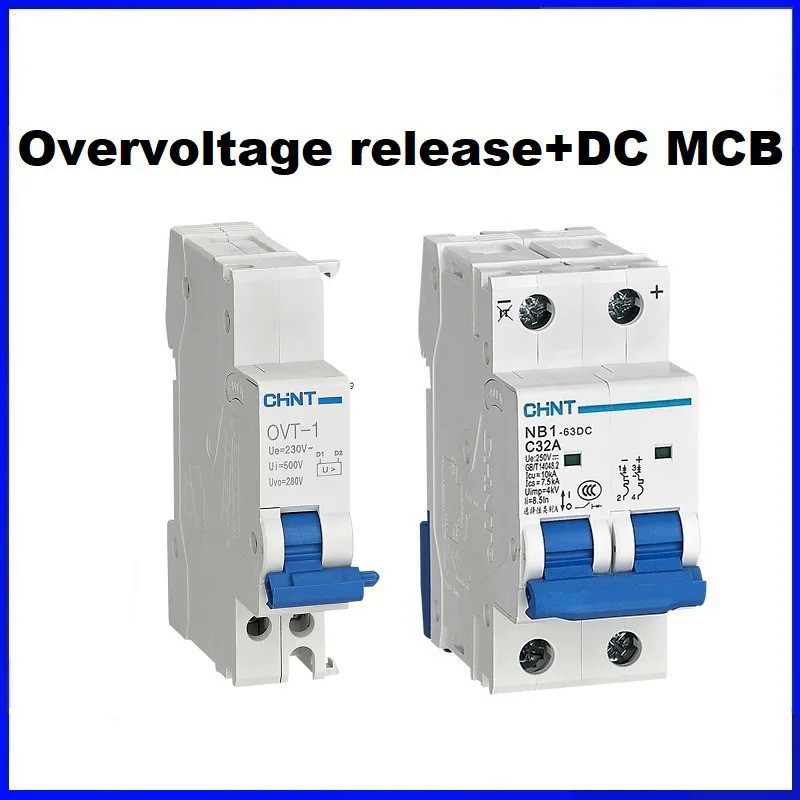 CHINT NB1-63DC DC MCB With Overvoltage Release Solar Photovoltaic Mini Circuit Breaker 1P 2P 4P ...