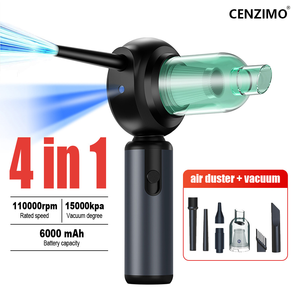 4-in-1 Wireless Air Duster Vacuum CleanerCordless Compressed Air Blower ...