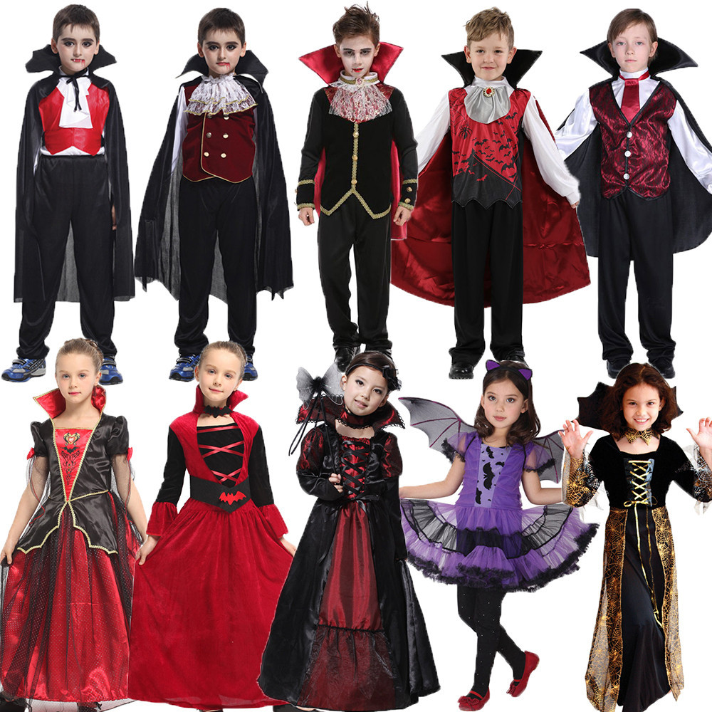 Kids Child Vampire Costume Count Dracula Cosplay Boys Vampiress for ...