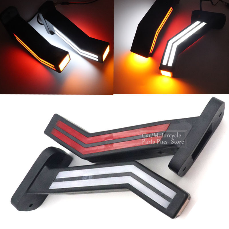 2/4x LED 12V 24V Side Marker Lights Flowing Turn Signals Lamp Universal ...