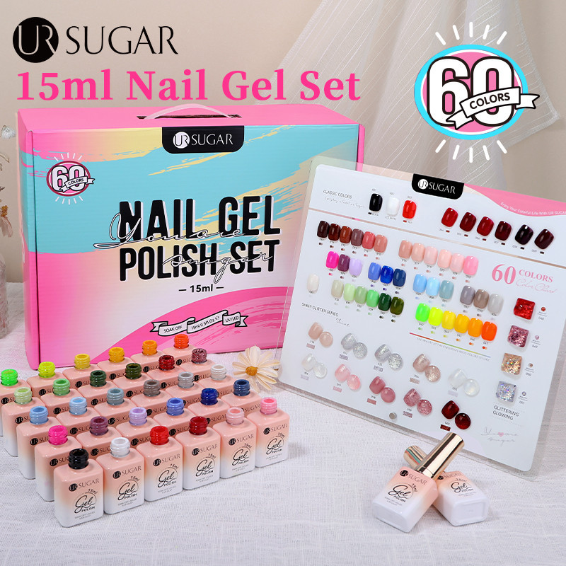 UR SUGAR 60 Colors 15ml Nail Gel Polish Set UV LED Gel Vernish ...