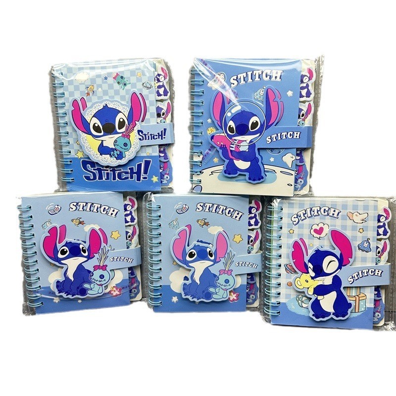 Cartoon Classification Coil Book Cute Stitch Magnetic Buckle Sticky ...