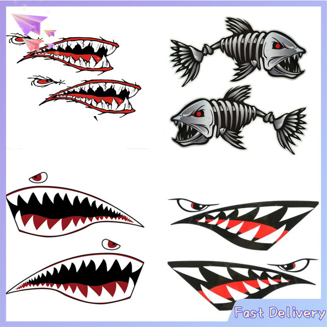 Limited-time offer! 2 Pieces Shark Teeth Mouth Reflective Kayak ...