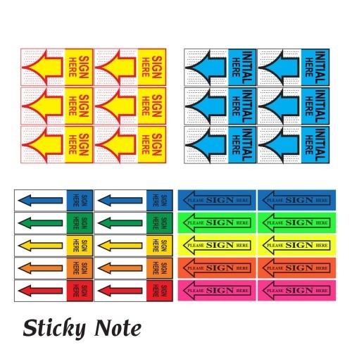 Sign Here Sticky Note | Color PP Stick-It Note | Index Sticker | Sticky ...