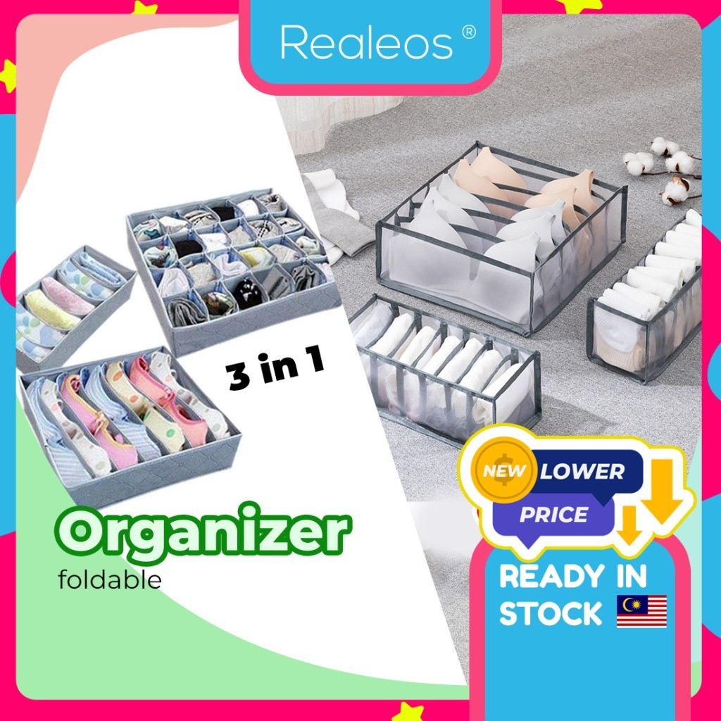 Realeos 6/7/9/11 Slots Closet Cloth Garment Socks Home Underwear ...