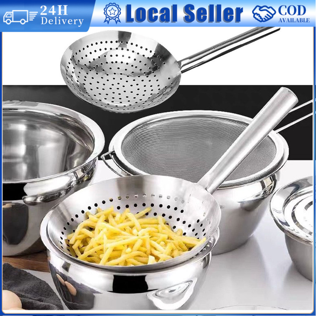 Thick Stainless Steel Oil Strainer Colander Stainless Steel Handle ...