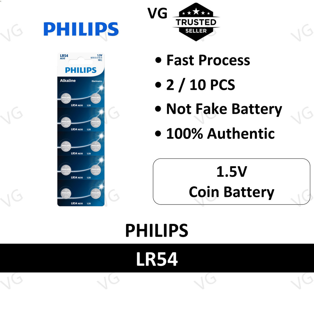 [100% ORIGINAL] PHILIPS LR54 AG10 V10GA 389 LR1130 SR1130W SR54 ...