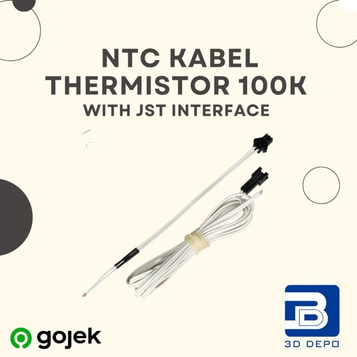 3d Printer NTC Cable Thermistor 100K Simple Replacement JST Interface ...