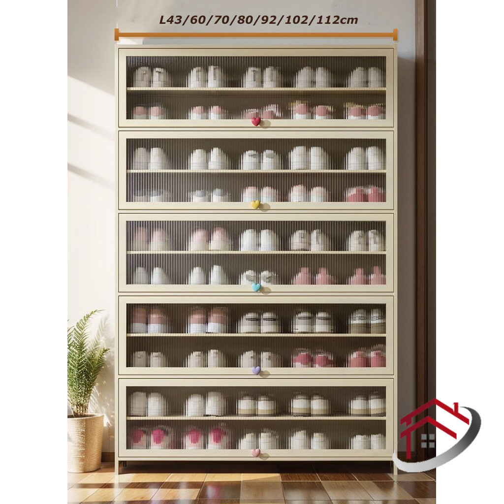 Dust-Proof Shoe Cabinet Bamboo Shoe Rack Acrylic Door Large Capacity ...