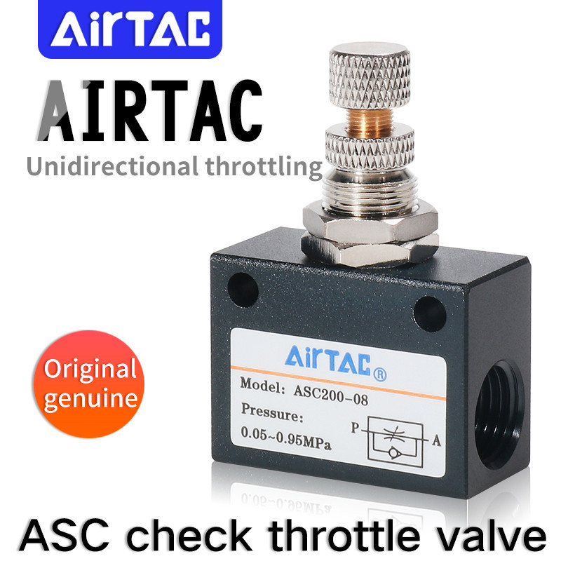 AIRTAC ASC100-06/200-08/300-10/300-15 Speed regulating valve One way throttle valve Air Manual ...