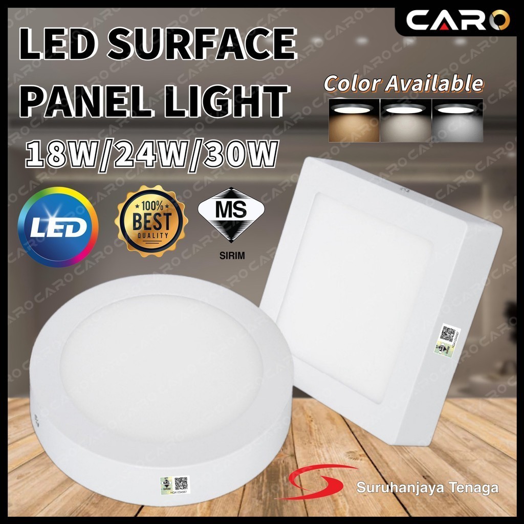 LED SURFACE DOWNLIGHT 18W/24W/30W ROUND & SQUARE LED CEILING SURFACE PANEL LIGHT | Shopee Malaysia