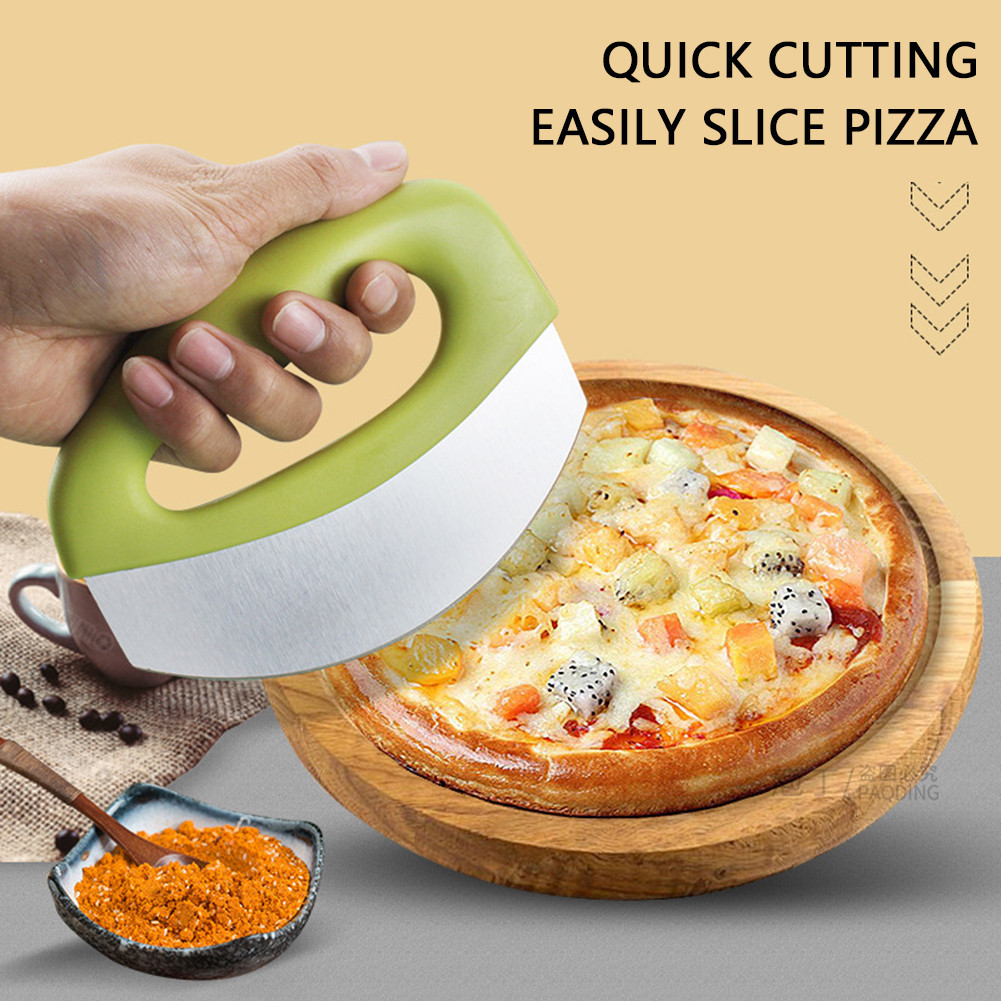 Stainless Steel Rocking Pizza Cutter Comfort Grip Pasta Cutter Wheel ...