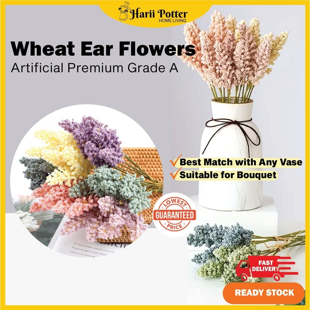 Wheat Ear Artificial Flower Home Decor Fake Flower Bunga Hiasan Dalam ...