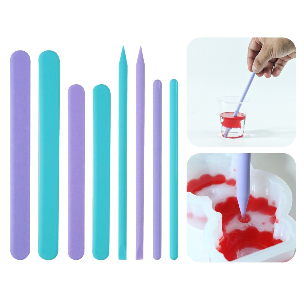 CHK 4PCS/set Silicone Stir Stick DIY Epoxy Resin Mixing Stirring Rods ...