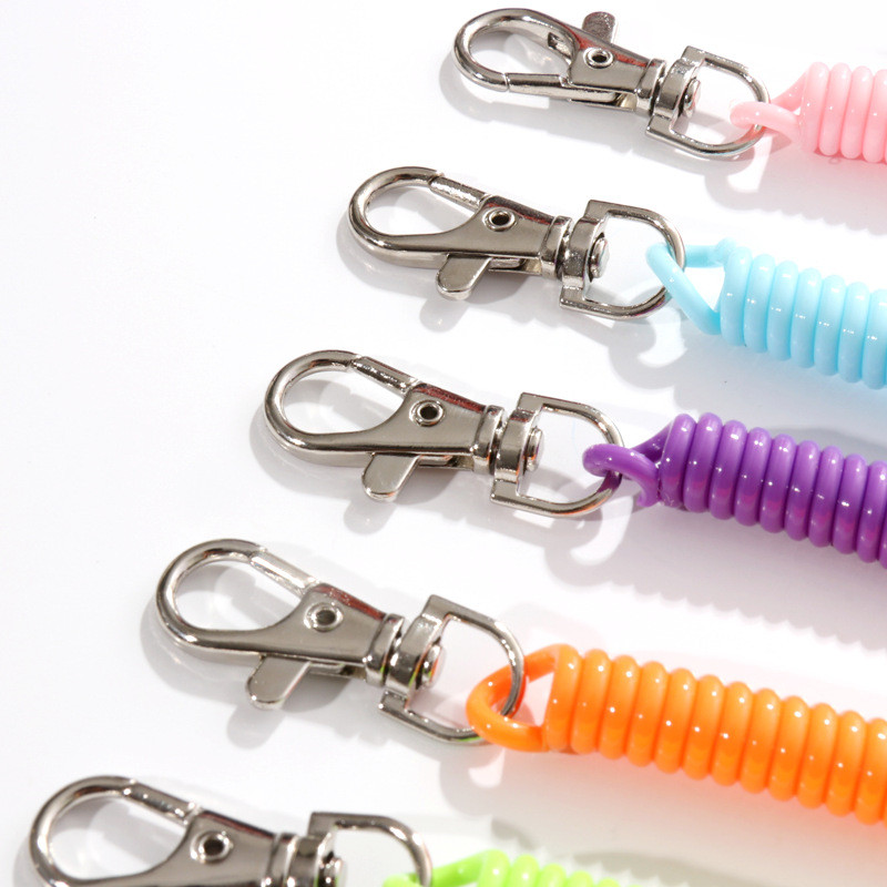 Plastic spring rope keychain hanging rope telephone line telescopic ...