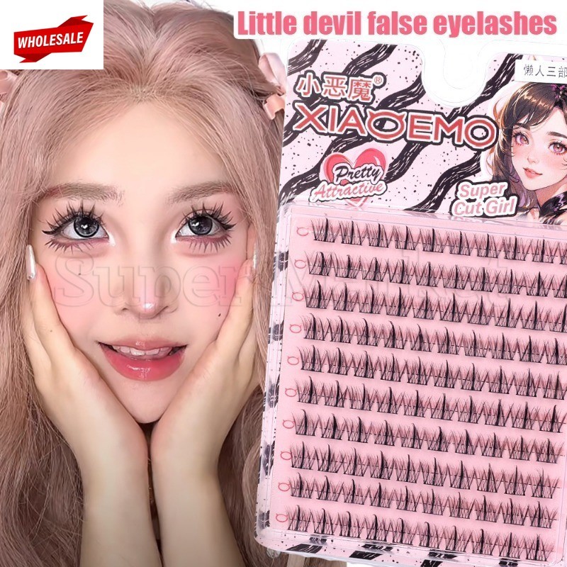 (BC) 5/10 Rows Little Devil False Eyelashes - Lazy Eyelash Clusters - DIY Idol False Lashes ...