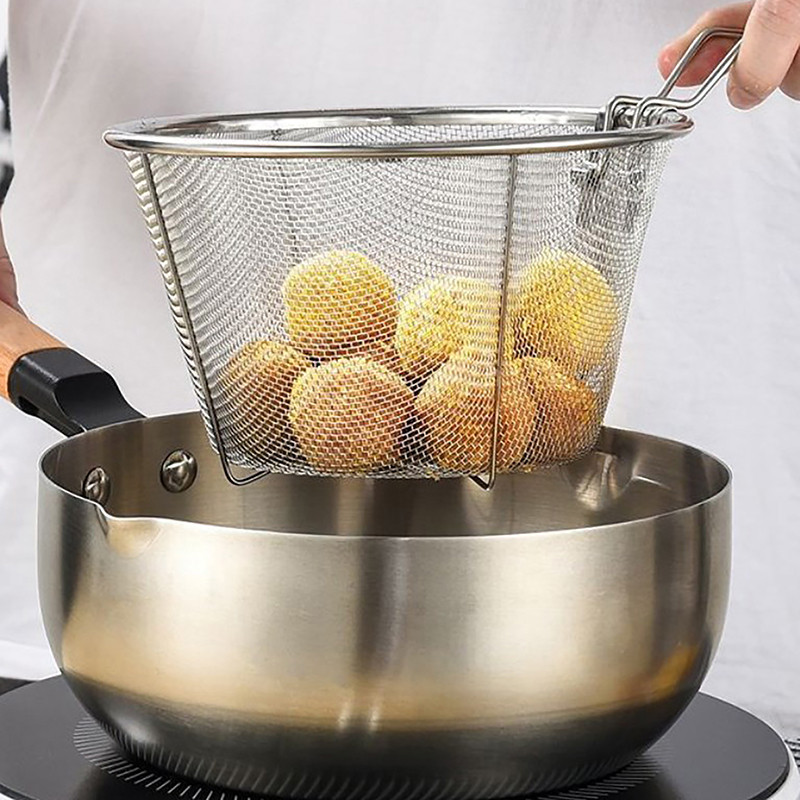 [MENGYUR] French Chip Frying Strainer Basket Stainless Steel Deep Fry ...