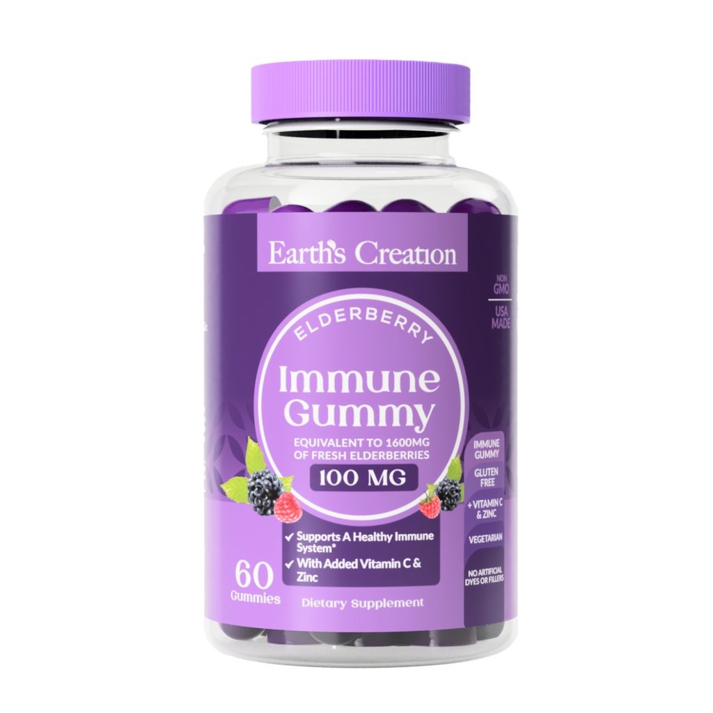 Boost Immunity Earth's Creation Elderberry Gummy (60 Pcs) | Shopee Malaysia
