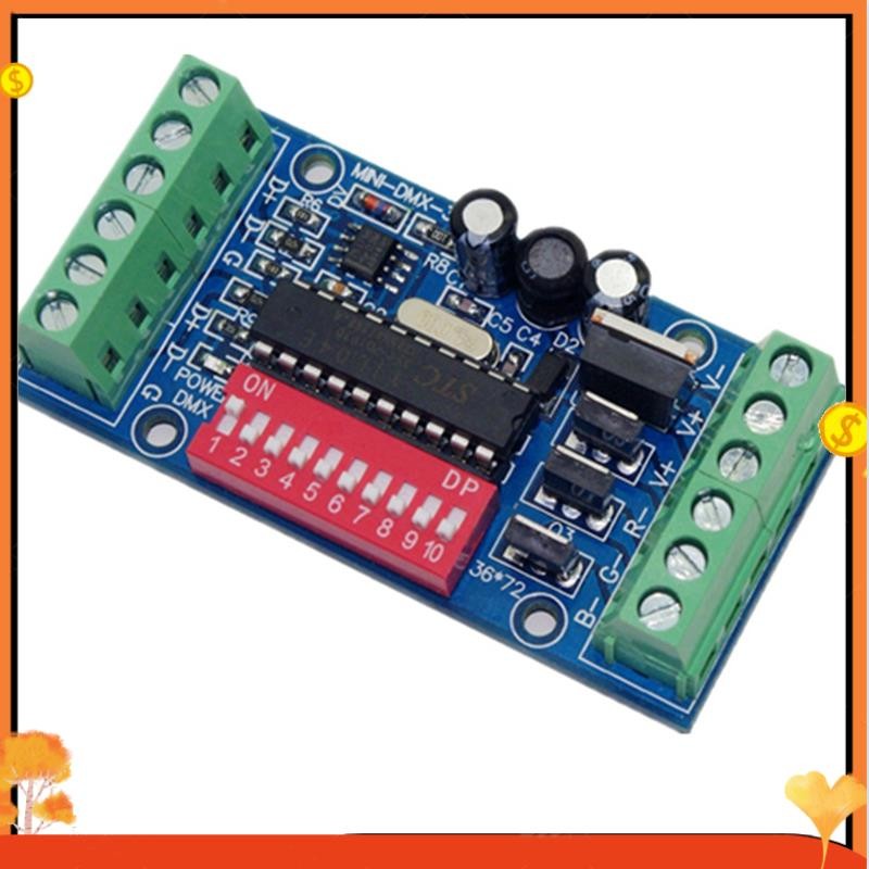MINI 3CH DMX LED Controller RGB DMX512 Decoder,3 Channel 1 Group,for ...