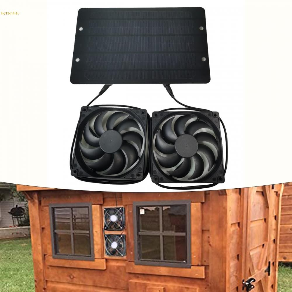 Small Chicken Coop and Greenhouse Solar Panel Fan Kit Weatherproof Dual ...