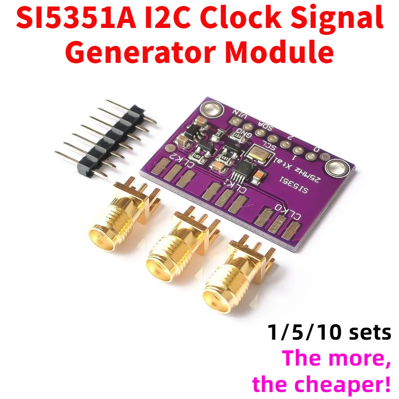 1/5/10sets DC 3V 5V SI5351 SI5351A I2C Clock Signal Generator Module High Frequency Signal ...