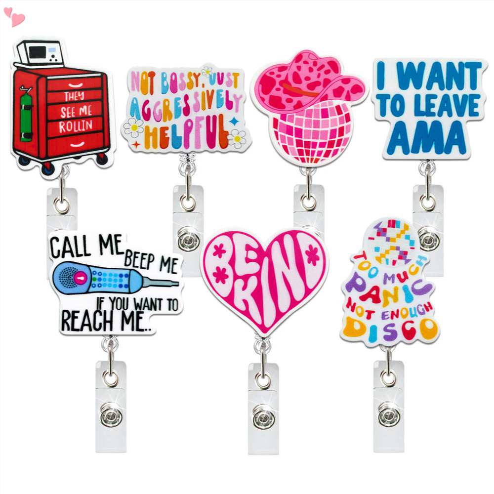 Funny Badge Reels - Cute Nurse Badge Reels Retractable, Meme Badge ...