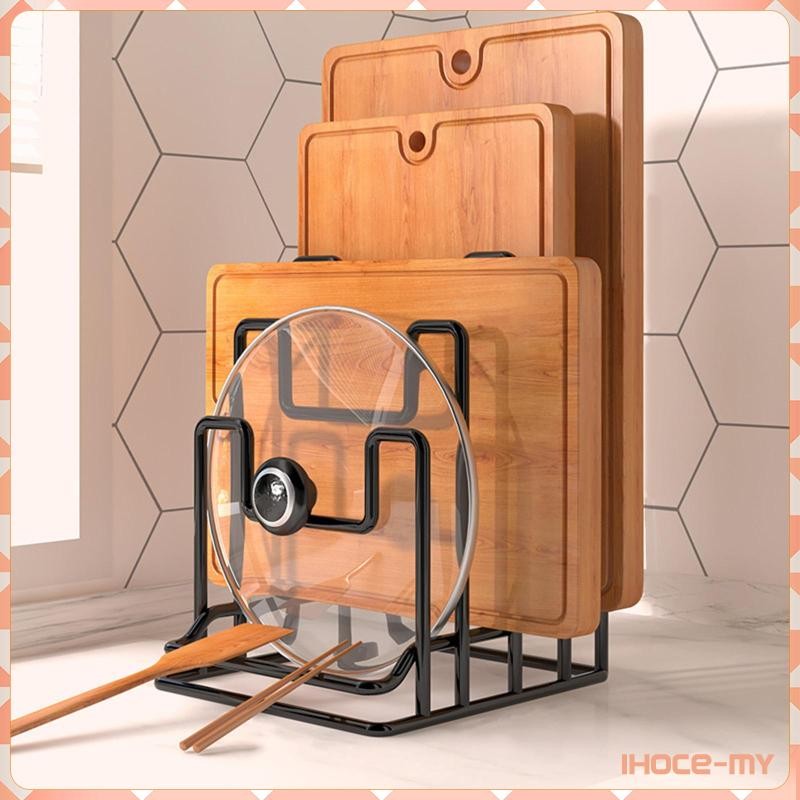 [IhoceMY] Cutting Board Storage Rack Space Saving Pots Pan Lids Rack ...