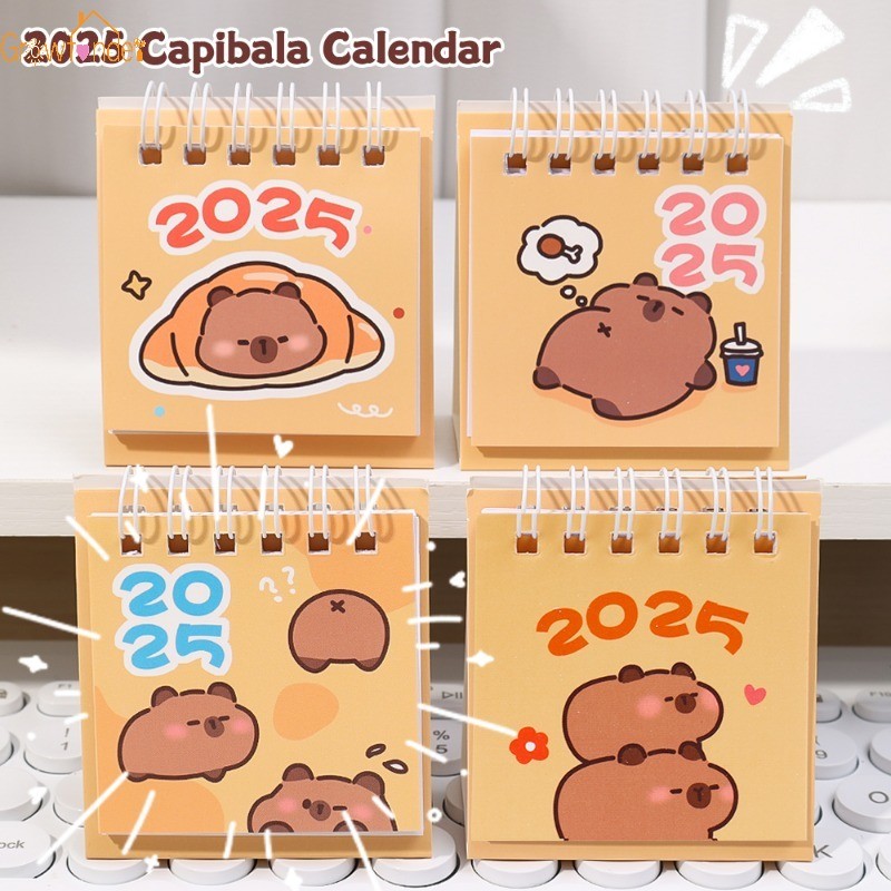 Creative 2025 Mini Cartoon Capybara Calendars Portable Coil Small Desk ...