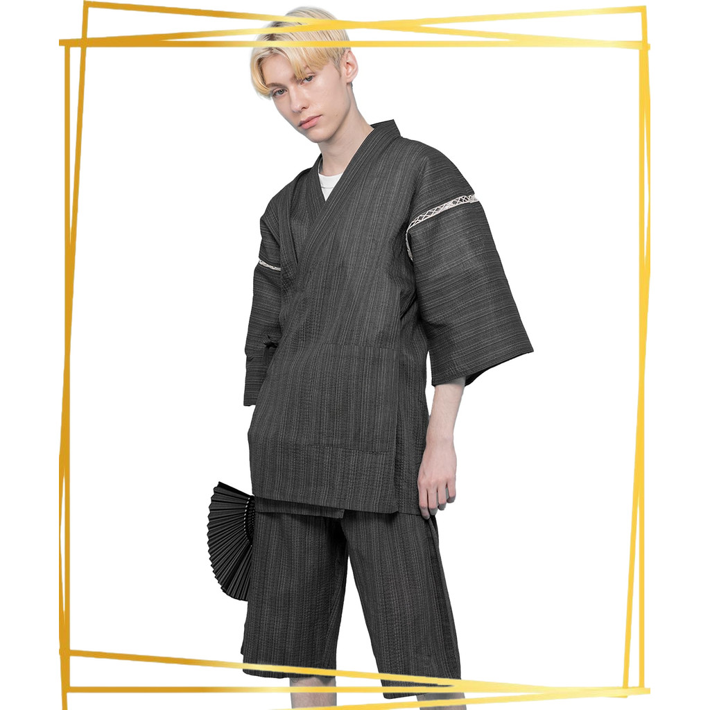 [Across] Men's Jinbei Set for Sleeping and Lounging Room Wear Jinbei ...