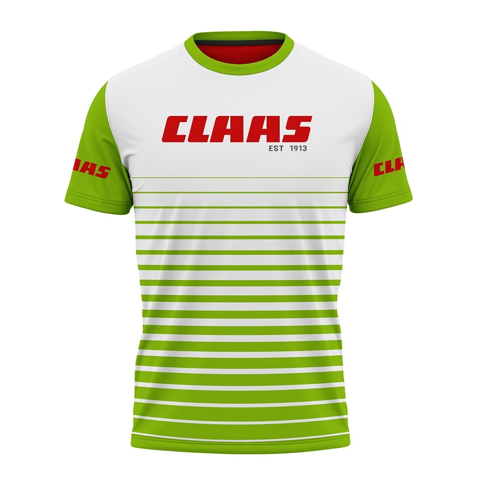 Claas Short Sleeve T-Shirt Lime Green White Red Design | Shopee Malaysia
