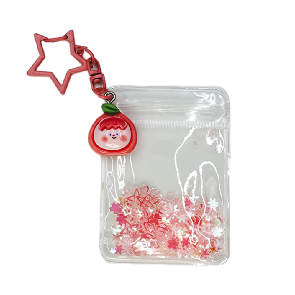 Mini labubu Doll Bag Keyring Transparent Display Star Hairball Keychain ...