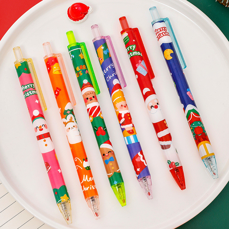 Cute Santa Claus Christmas Gel Pens 0.5mm Black Ink Retractable Writing ...