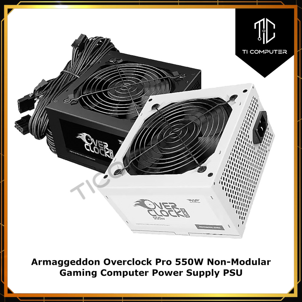 Armaggeddon Overclock Pro BLACK 550W Non-Modular Gaming Computer Power ...