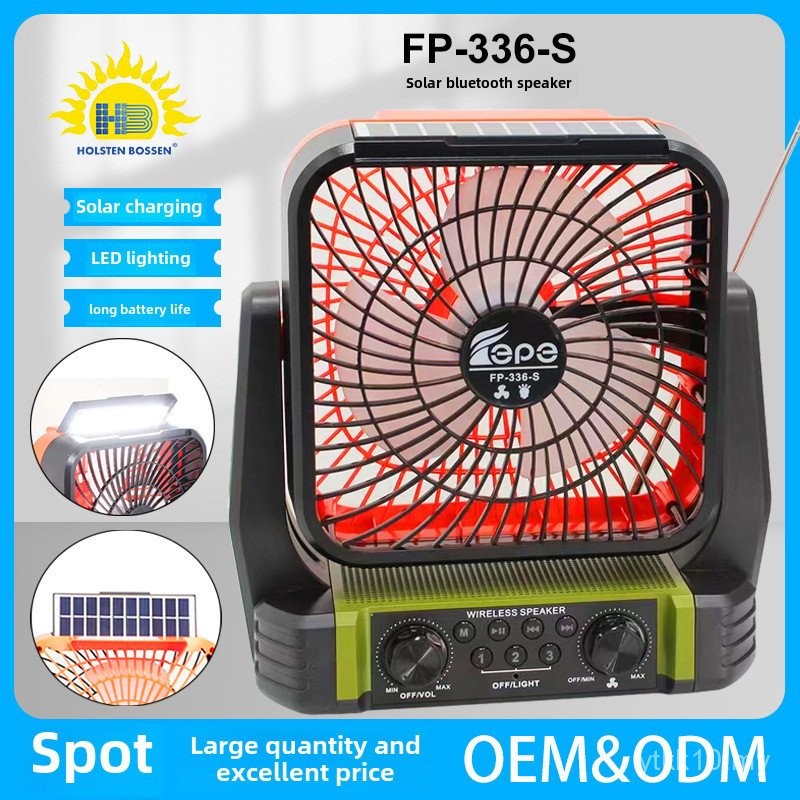 Pembesar suara tenaga solar kipas LED pencahayaan antena radio alat ...