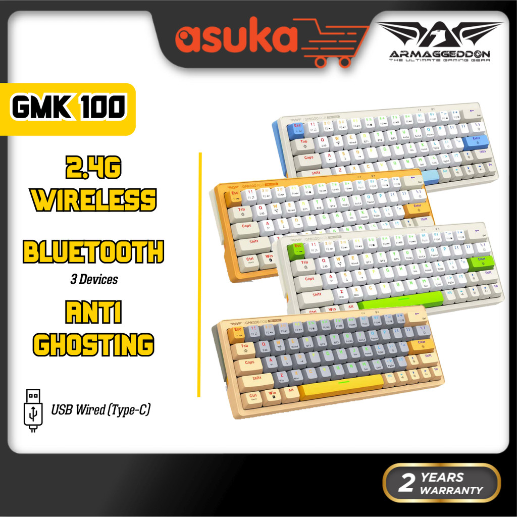 Armaggeddon Triple Mode Bluetooth RGB 63 Keys Mechanical Gaming ...