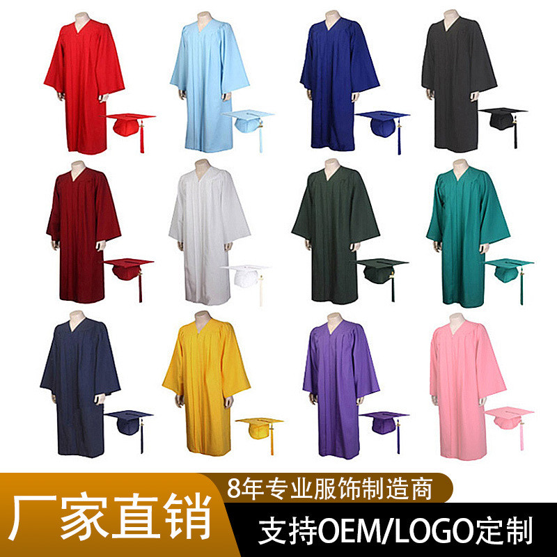 2024New Woven Baccalaureate Gown American Adult Graduation Dress ...