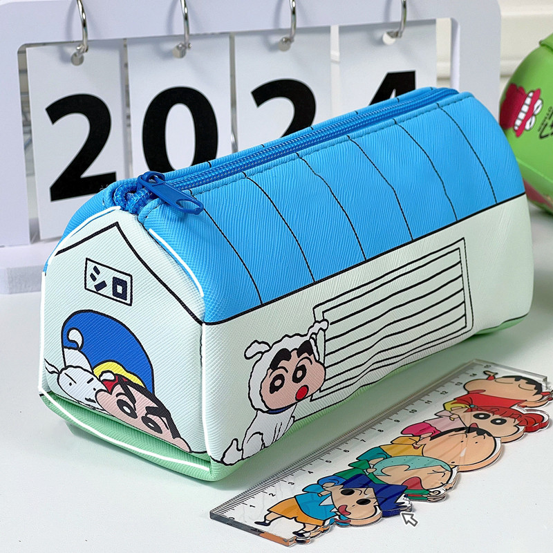 Cartoon Crayon Shin-chan Pencil Case Cute House-Shaped Pencil Box Multi ...