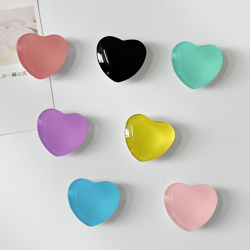 Cute 3D Glossy Love Heart Phone Holder Finger Grip Tok Bracket For ...