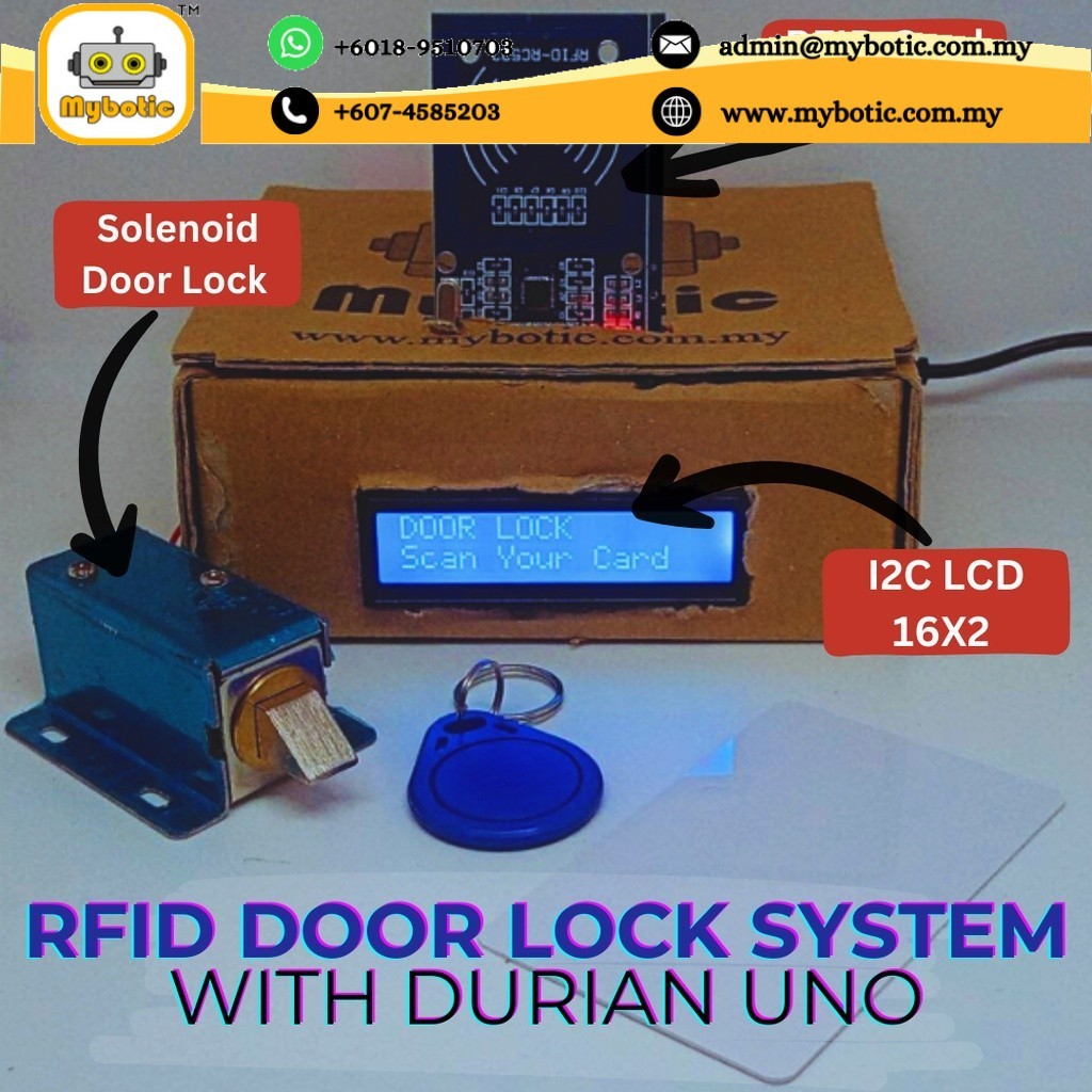 Arduino STEM RBT project: Arduino RFID DOOR LOCK SYSTEM WITH DURIAN UNO | Shopee Malaysia