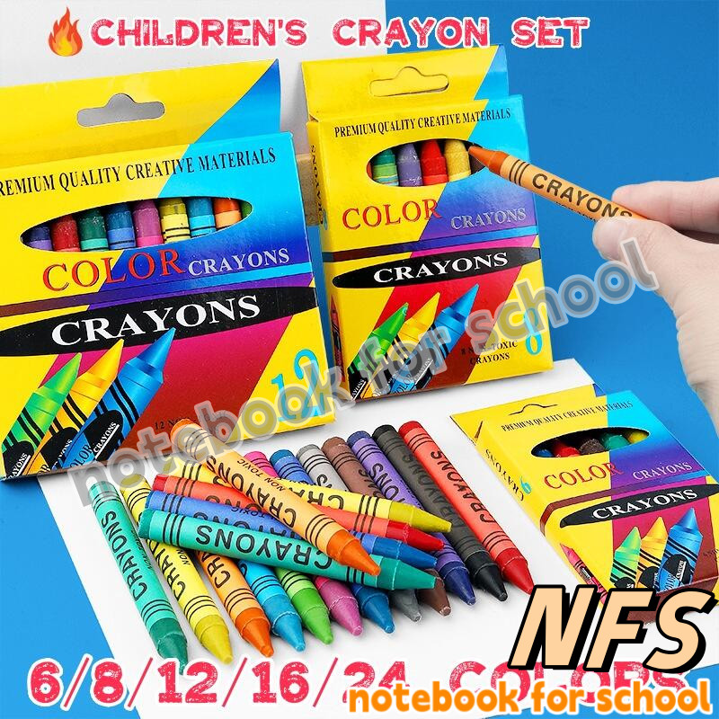 NFS Generic Crayon 6/8/12/24 Colors Children Crayons Set Painting Pens ...