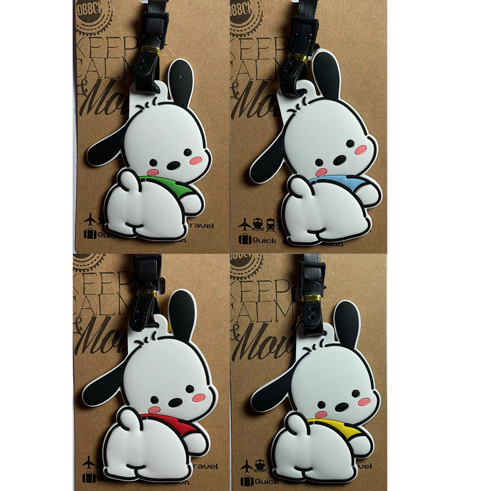 Pochacco Luggage Tag Bag Pendant Travel Accessories Cartoon Girl Boy ...