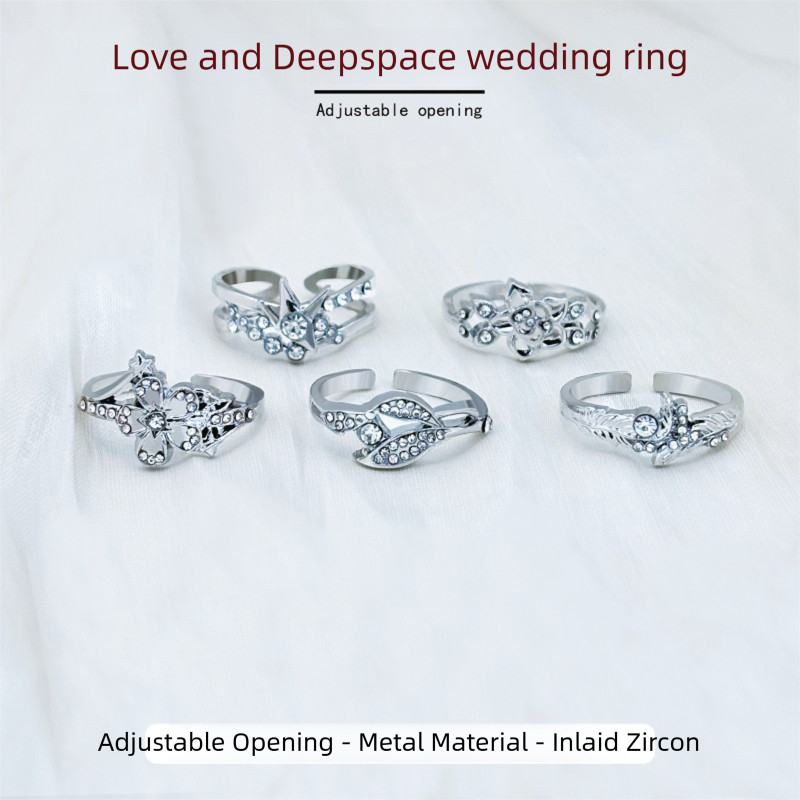 Love and DeepSpace Wedding ring Replica Zircon proposal Rings Caleb ...