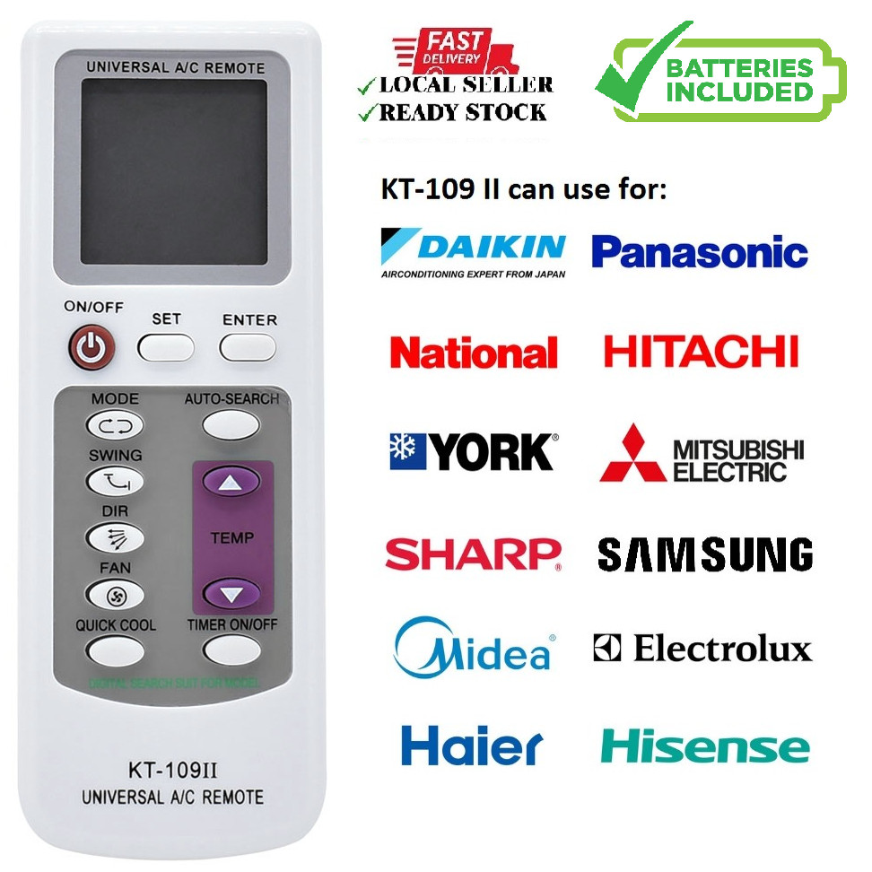 Universal AIR-Conditioner Aircond Remote Control All Brand in One with Remote Holder - KT-109II ...