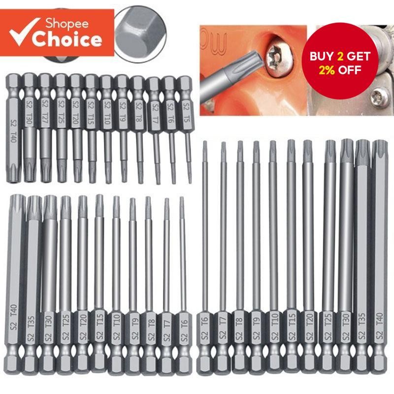 Star Hollow Bits Set 11/12Pcs 50/75/100mm T5-T40 Stripping Bit Set For ...