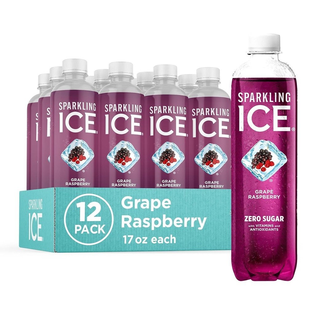 Sparkling Ice, Grape Raspberry Sparkling Water, Zero Sugar Flavored ...