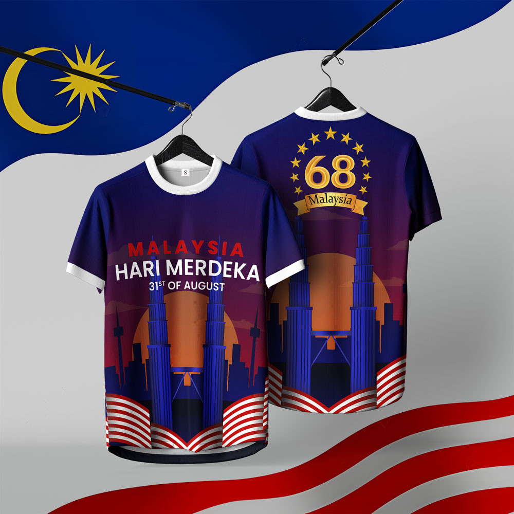 Merdeka Themed Clothing | Retro Collar Full Sublimation Microfiber T ...