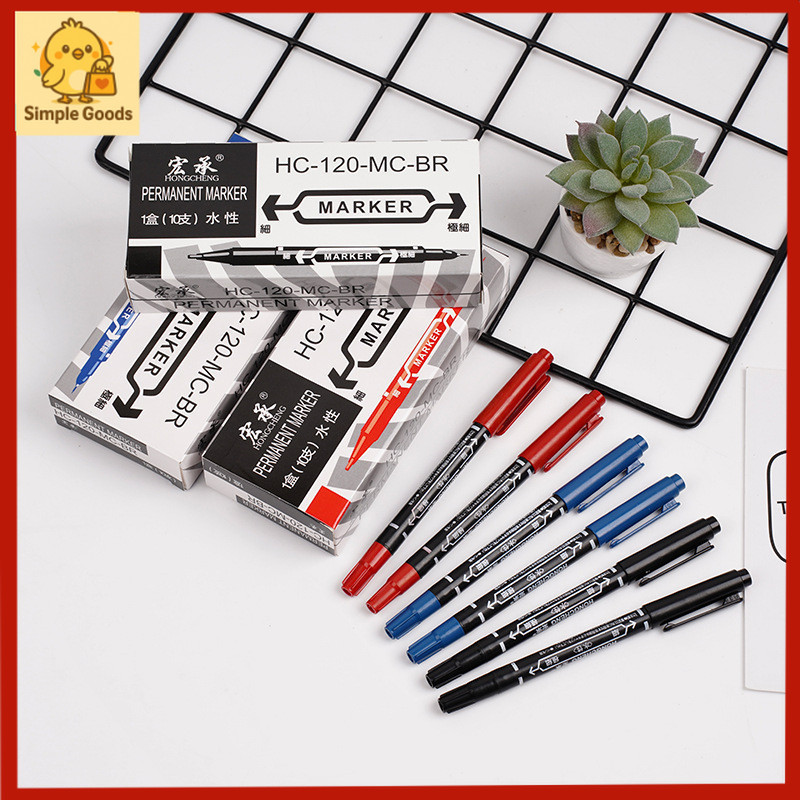 Permanent 2 Head Marker Pen with Fine and Extra Fine Points School ...