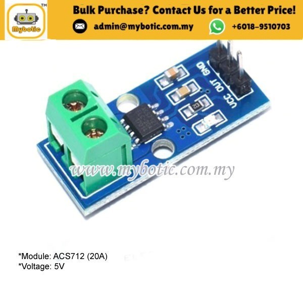 ACS712 Current Sensor Module (20A) | Shopee Malaysia