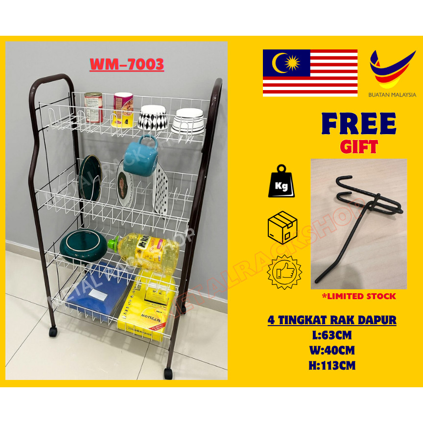 (Ready Stock)Indo S Dish Rack /4 Tingkat rak pinggan, mangkuk dan cawan ...