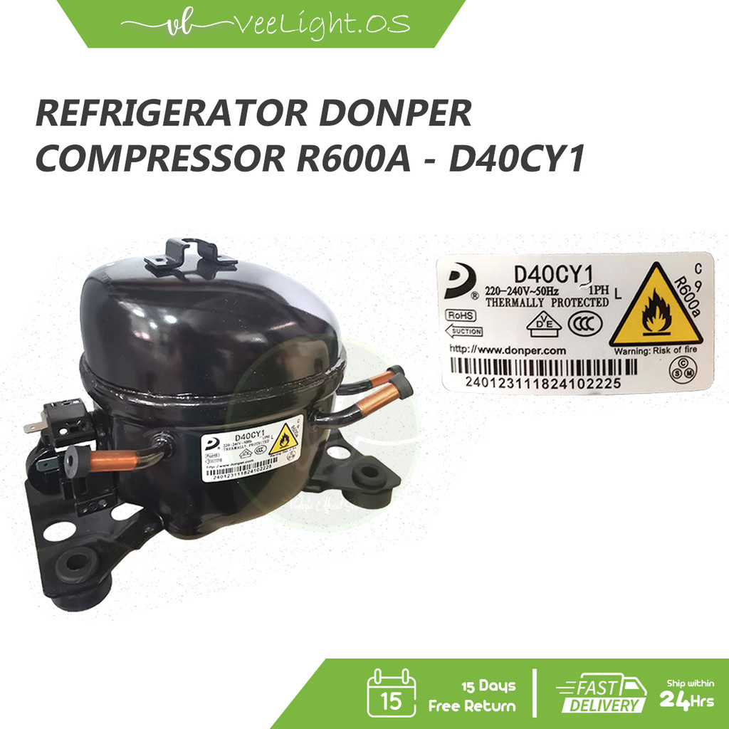 DONPER D40CY1 R600a Refrigerator Compressor Motor Gas Fridge 雪柜压缩机 ...